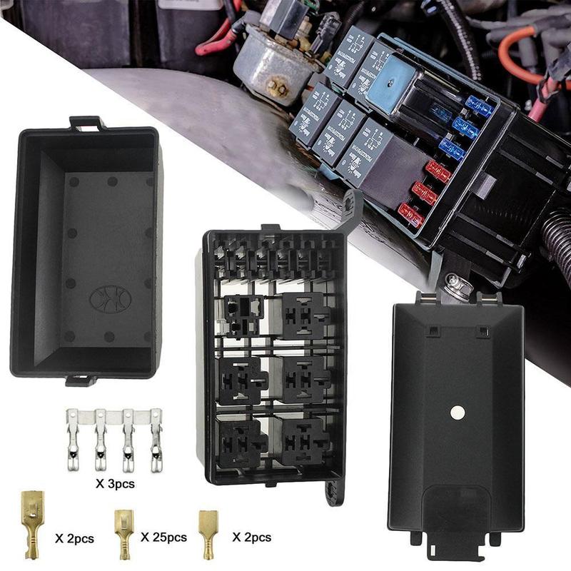 Car Fuse Box 6-Way Relay 6-Slot Blade Fuse Holder Box for Ca - TikTok ...