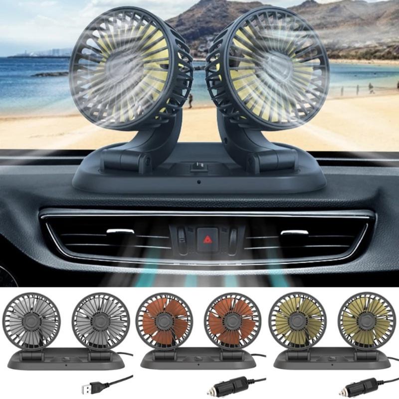 USB/12V/24V Portable Mini Car Fan 2 gears 360 Degree All-Round - TikTok ...