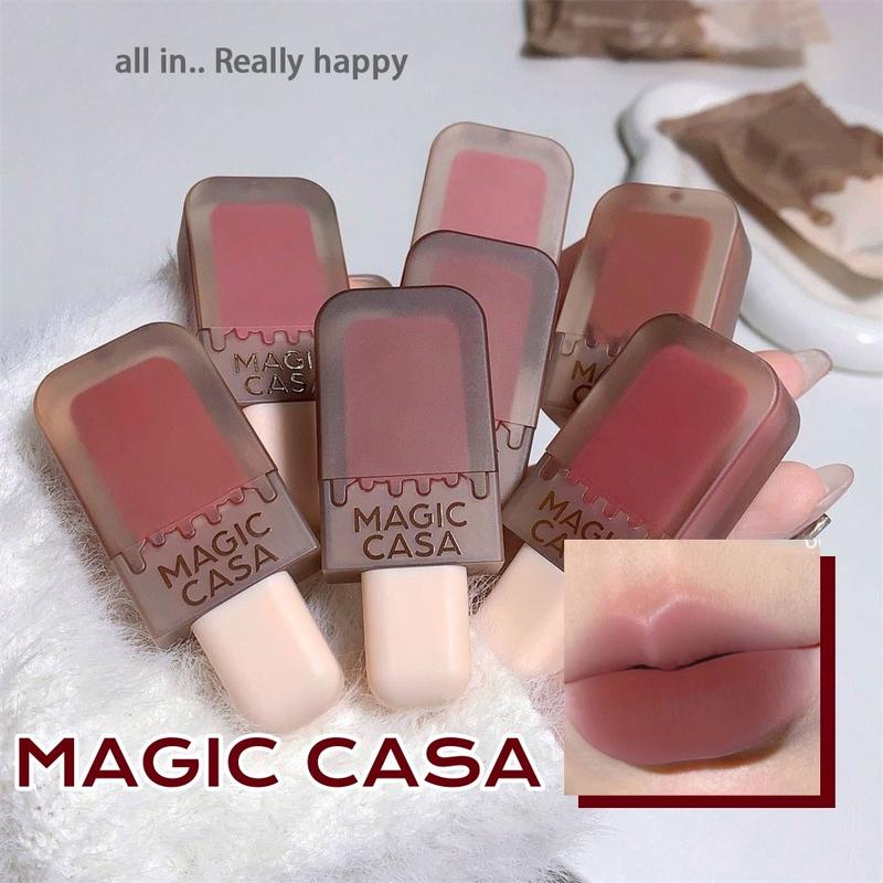 MAGIC CASA Mist Velvet Chocolate Ice Cream Lip Glaze Matte Nude ...