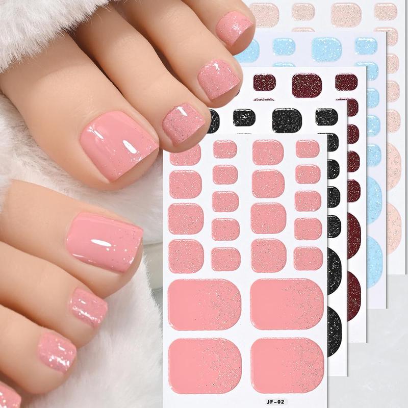22PCS Soild Color Glitter Toe Stickers Japanese Korean Toenail - TikTok ...