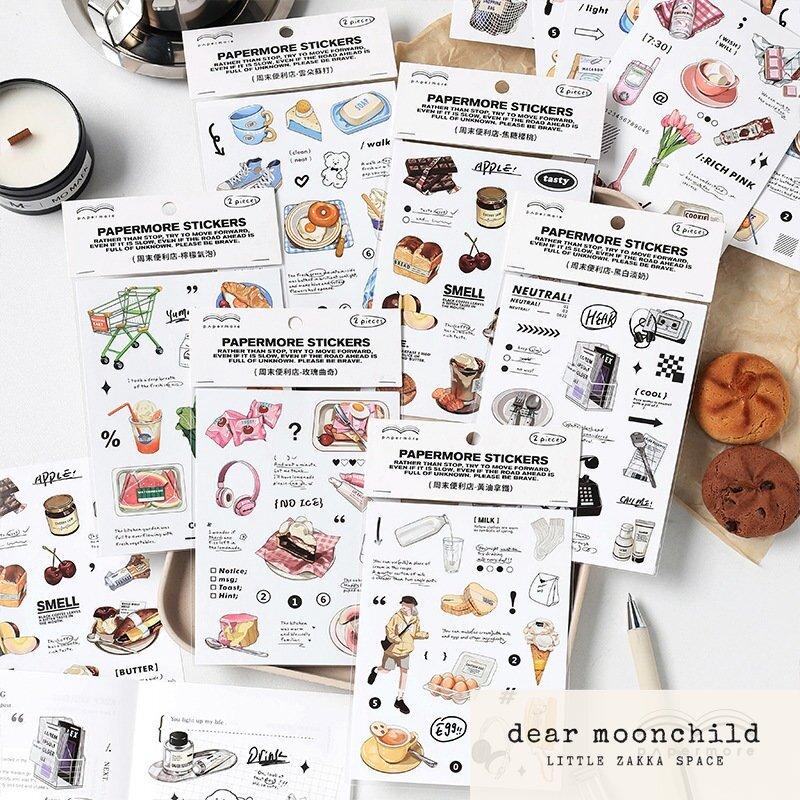 [Dear Moonchild] 2pcs PaperMore Ins Deco Stickers Journal Scrapbooking - TikTok Shop Malaysia