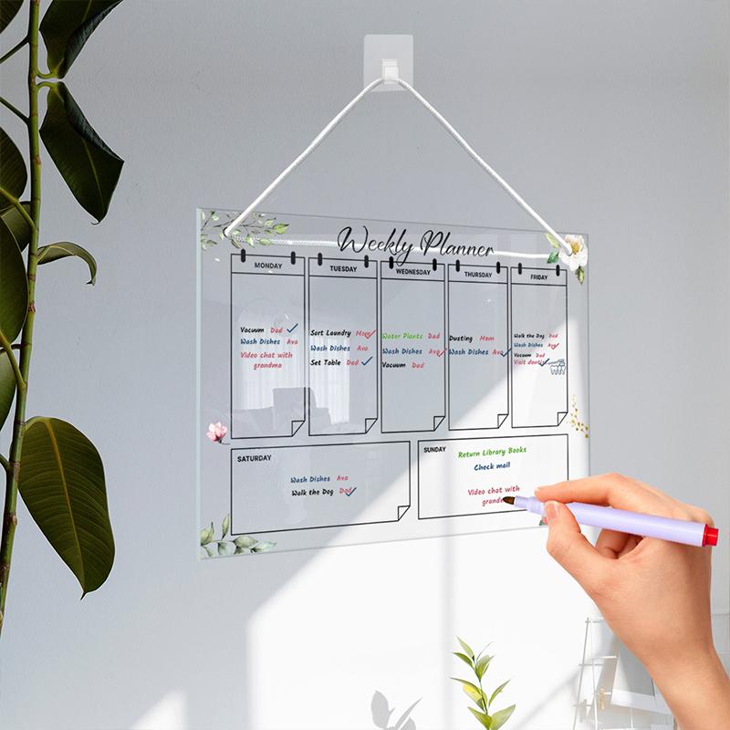 1PC 20x30cm Transparent Acrylic Note Message Board Creative Monthly ...