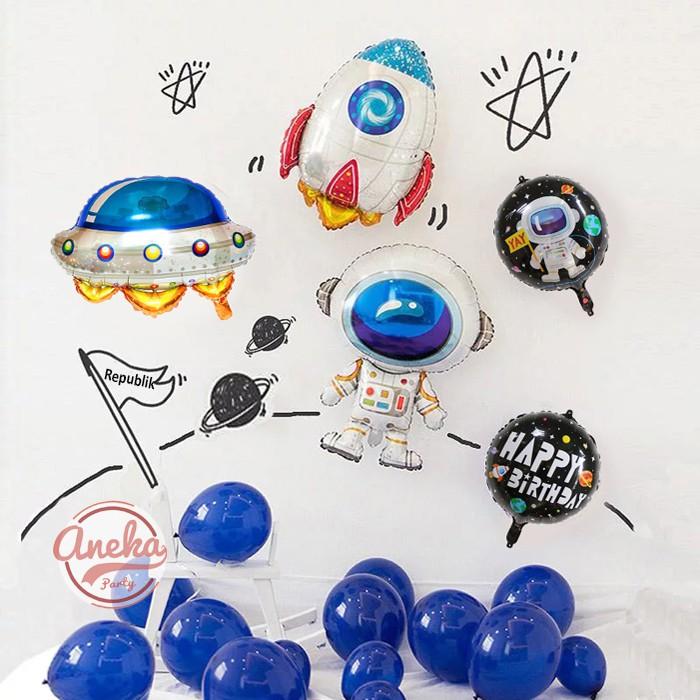 balon foil tema astronot nasa / pesawat luar angkasa / balon karakter ...