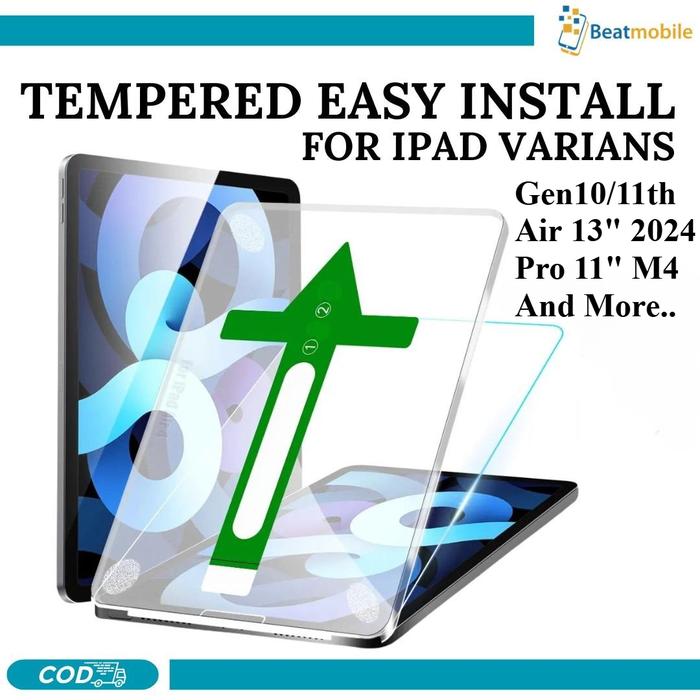 Promo Tempered Glass Easy Install for iPad Gen 11 Inch 2024 Air 13 ...