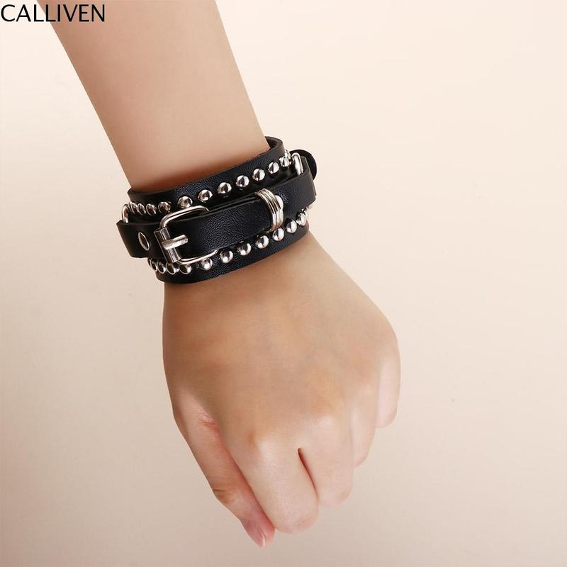 Personality Black White Rock Rivet Chains Bracelets for Wome - TikTok ...