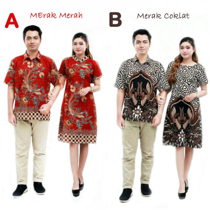 Batik Couple MERAK MAURA - Dress Batik Wanita - Hem Batik Pria - Batik ...