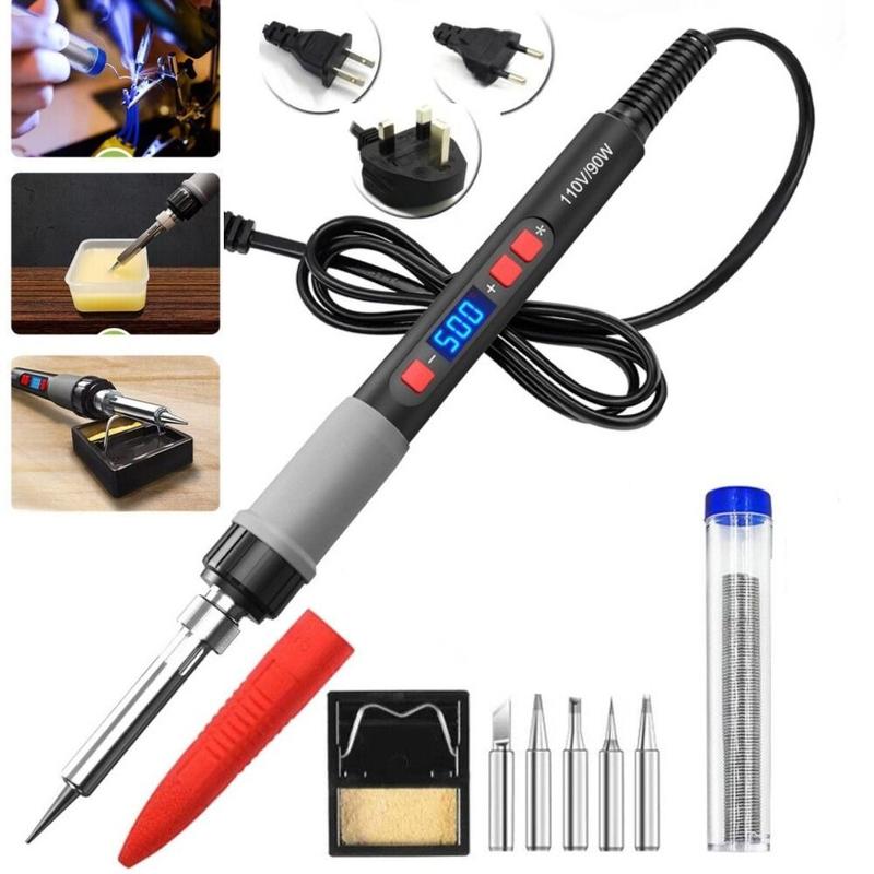 optheop Universal 90W Soldering Iron Kit Temp Adjustment Digital ...