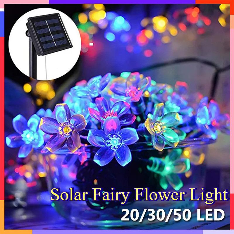 Lampu Rentetan Bunga Sakura Suria LED, Lampu Bunga Peri Suria Luaran ...
