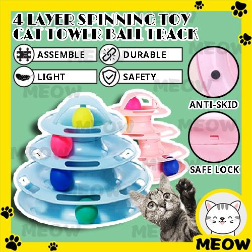 Cat Tower Ball Track 4 Layer Spinning Toy Mainan Kucing - TikTok Shop ...