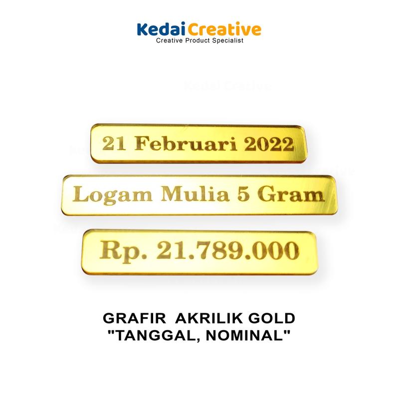 Bahan / Dekorasi Mahar Pernikahan Grafir "Tanggal, Nominal" Akrilik ...