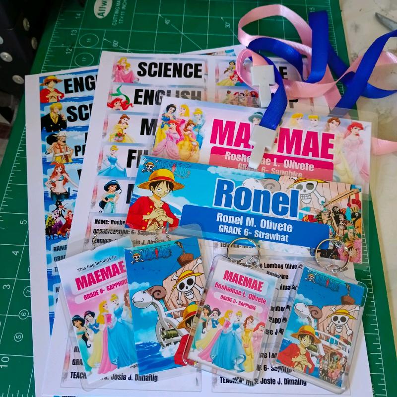 Name and Bag tag, Subject and Name label sticker(free key chain ...