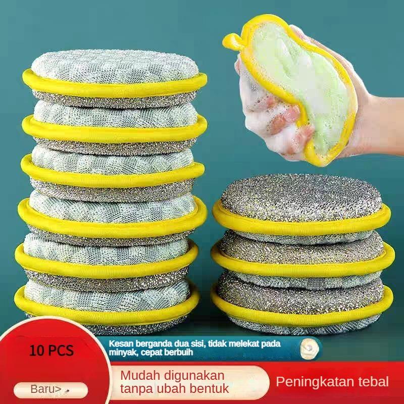 Pembersih Span Pinggan, Bebas Minyak, Dwi Sisi, Penggosok Tidak ...