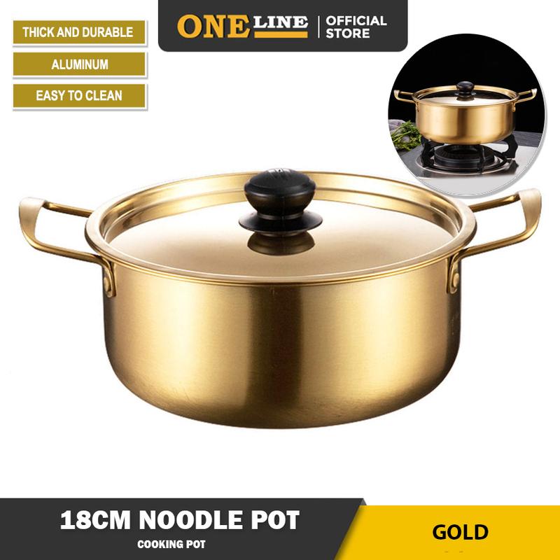 ONELINE l 18CM Mini Gold Noodles Cooking Pot - TikTok Shop Philippines