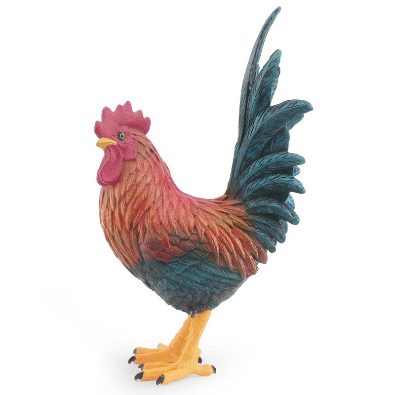 Vibrant Pvc Rooster Statue Beautiful Poultry Animal Table Decor ...