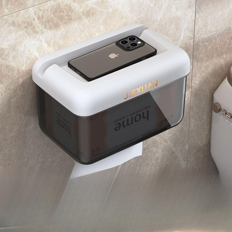 Bathroom Storage Box for Toilet Paper Holder Wall-mounted Waterproof ...