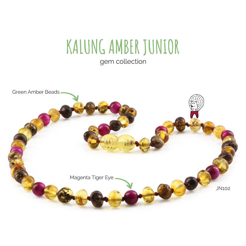 Amber Buddy - JN102 Kalung Amber dengan Magenta Tiger Eye untuk - Shop ...