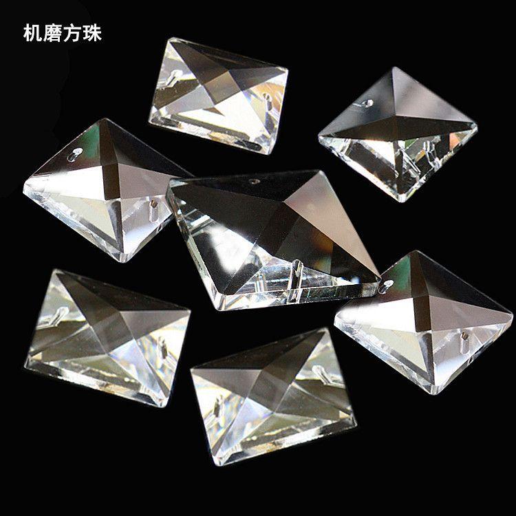 2025 Crystal Square Beads Crystal Lamp Parts Chandelier Ceiling ...