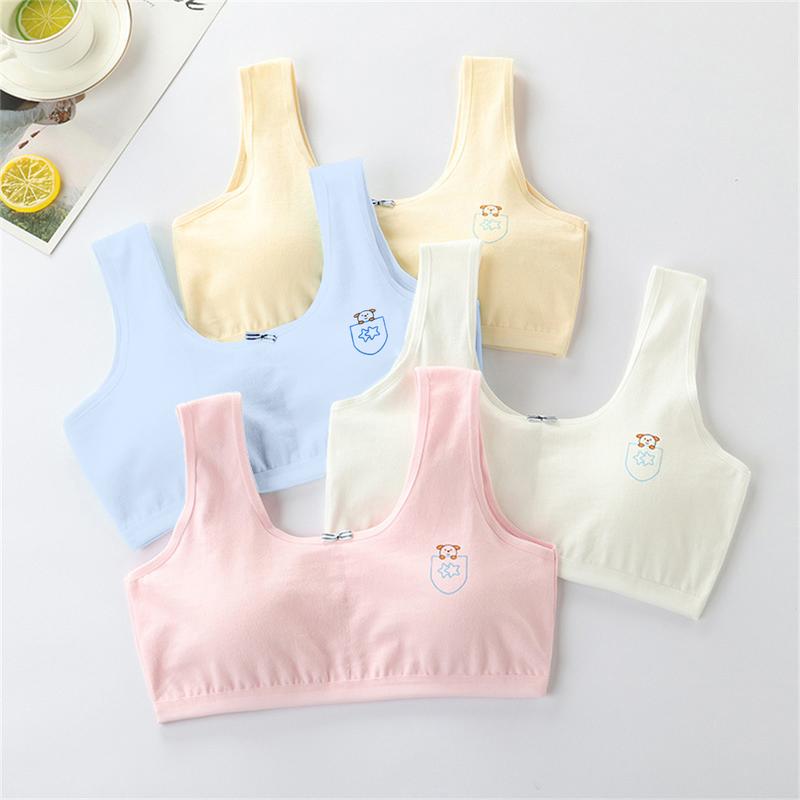 Teen Girl's Developmental Bra With Chest Pads Cotton Sports Underwear ...
