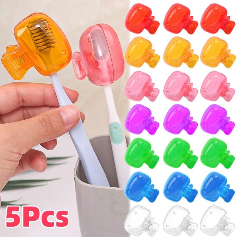 5Pcs Portable Toothbrush Head Cover Clips Dustproof Head Protector ...