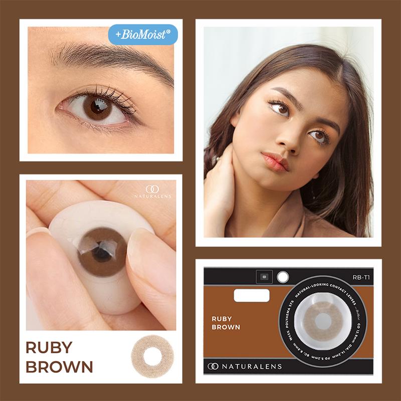 Softlens Ruby Brown Naturalens Biomoist (0 sd -10) Contact Lens Lensa ...