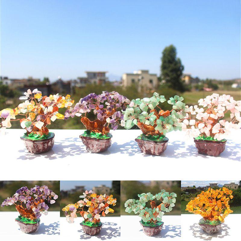 Decorative Money Tree With Beautiful Gemstone Leaves For Spiritual ...