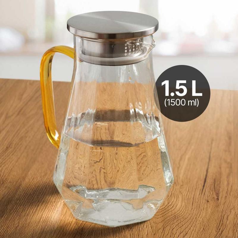 BORREY Teko Pitcher Kaca Tahan Panas Api Water Jug Borosilicate 1.5L ...