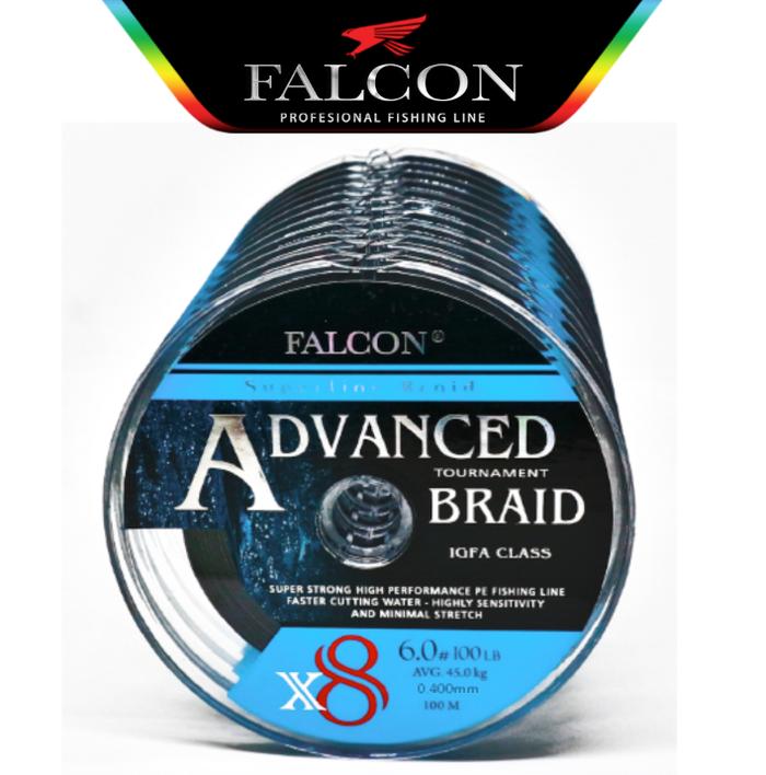 Jual Senar PE X8 Falcon ADVANCED BRAIDED 100M Connecting Roda - PE 1.0 ...
