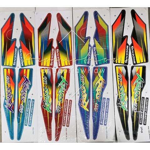 KRISS 110 ( 3 ) Body Cover Set Stripe Sticker Green / Red / Blue ...