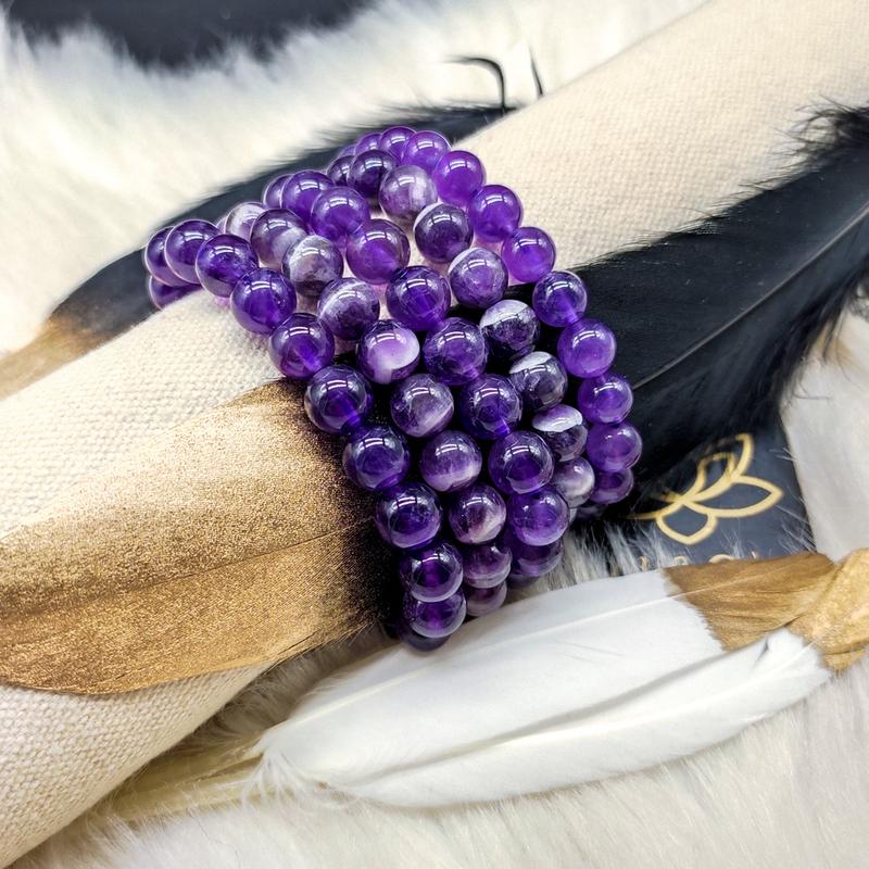 Amethyst Chevron Dream Bracelet (Calm & Stability) 8mm / 16 cm - TikTok ...