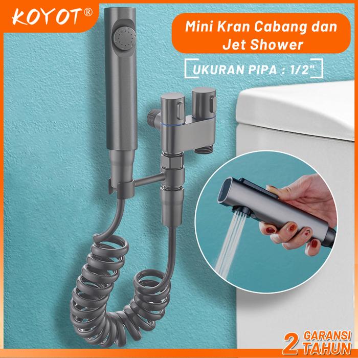 Jual KOYOT Abu-abu Mini Kran Cabang dan Jet Shower SUS 304 Toilet Hitam ...