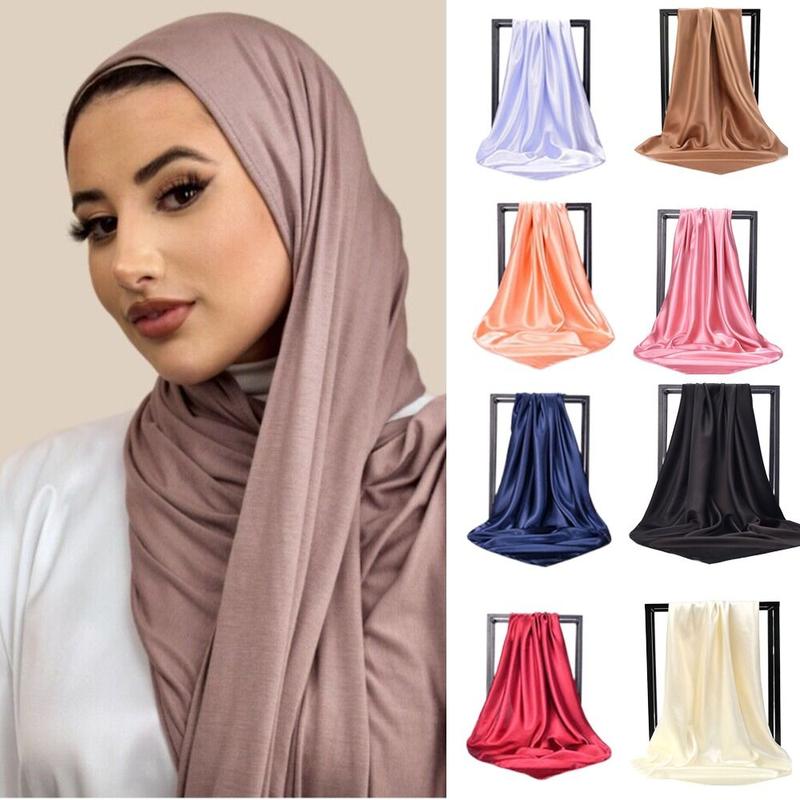 Solid color large square scarf, headscarf, scarf .Super Stretch ...