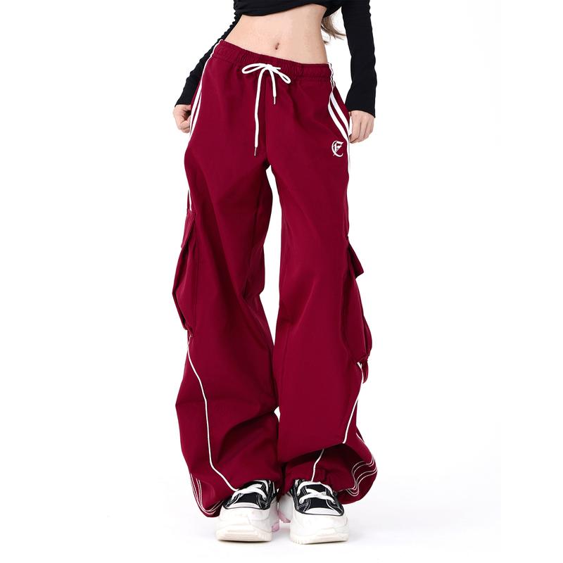 American-style Striped Street Dance Loose Straight-leg Wide-leg ...