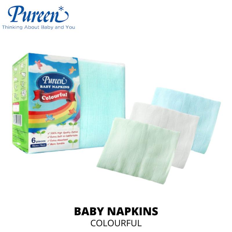 Pureen Baby Napkins (Colourful) 6's NCC 08 - TikTok Shop Malaysia