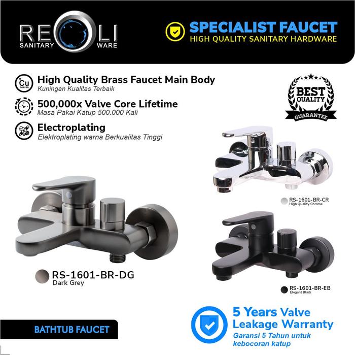 Jual Keran Kran Bathtub Mixer Shower Panas Dingin Kuningan Black Hitam ...