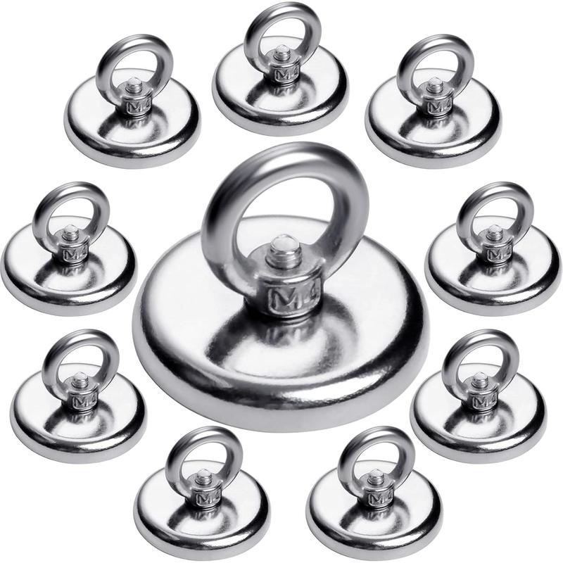 Hooks 10 Pack, 100 LBS Pulling Force Rare Earth Neodymium Fishing with ...
