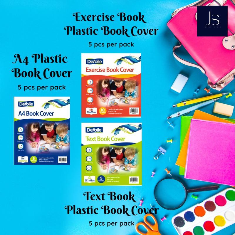 Defoile Plastic Book Cover Text Book Exercise Book A4 Book (Non ...