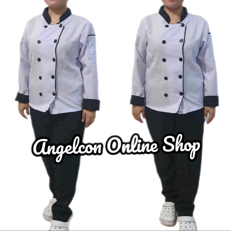 Chef Uniform Long Sleeve Black Piping Katrina Fabric - TikTok Shop ...