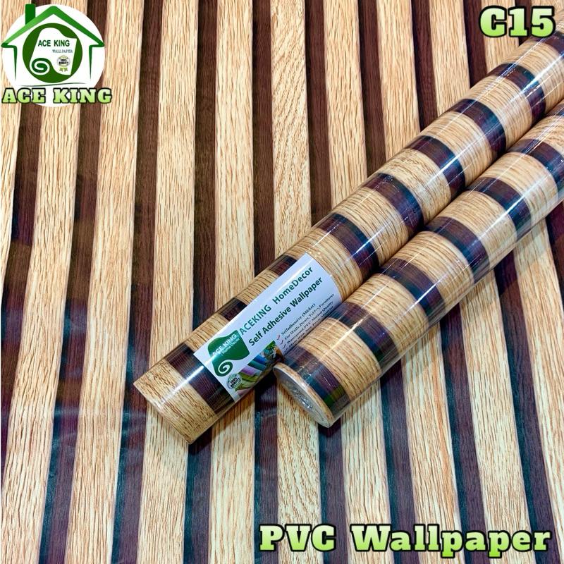 Kertas Dinding PVC, Reka Bentuk Pelapik Kayu, Panjang 10M, Lebar ...