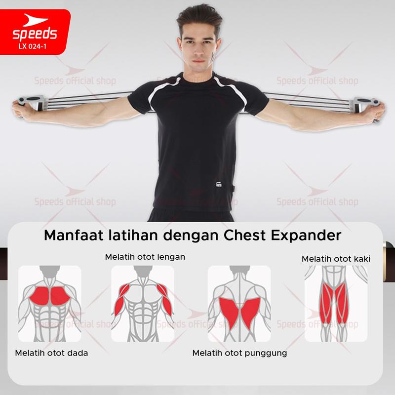SPEEDS Chest Expander Rubber Adjustable Chest Alat Fitness Gym - Shop ...