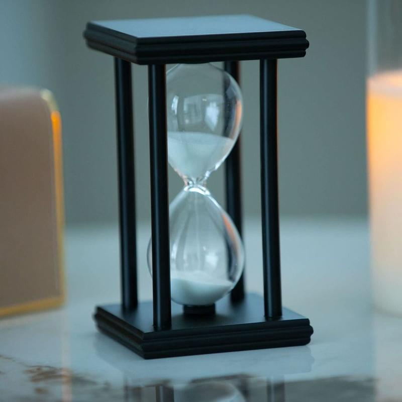 Large Wooden Glass Sand Hourglass Sand Timer 8 Colors 30/60 Minutes ...