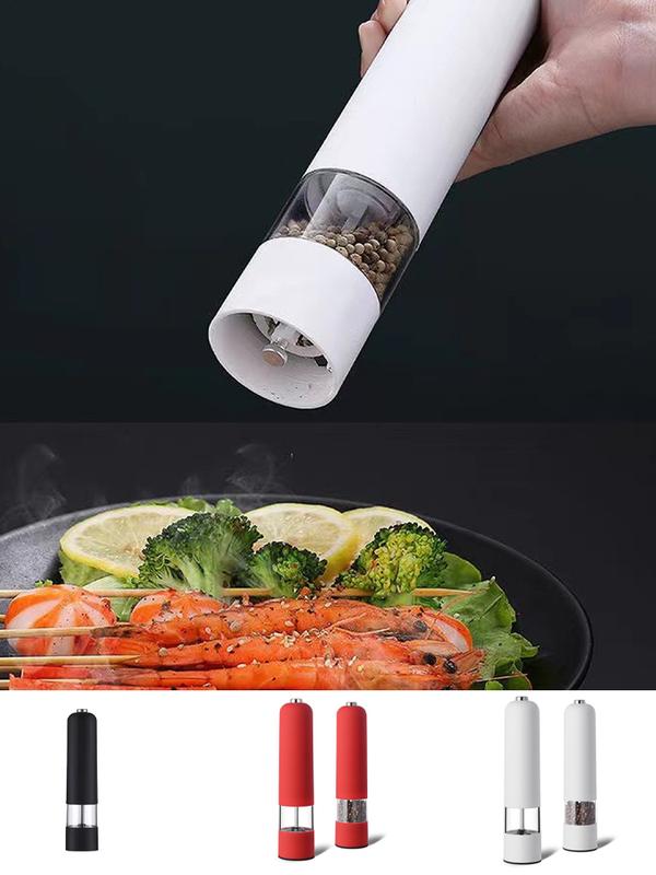 Battery-Operated Electric Pepper and Salt Mills: Stainless Steel ...