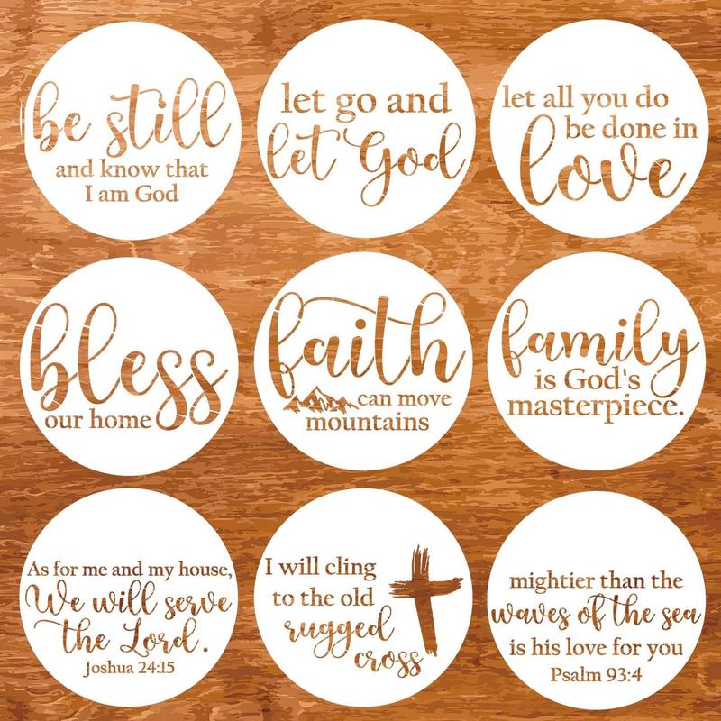 Round Christian Stencils 12” Religious Faith Stencil Jesus Plastic ...