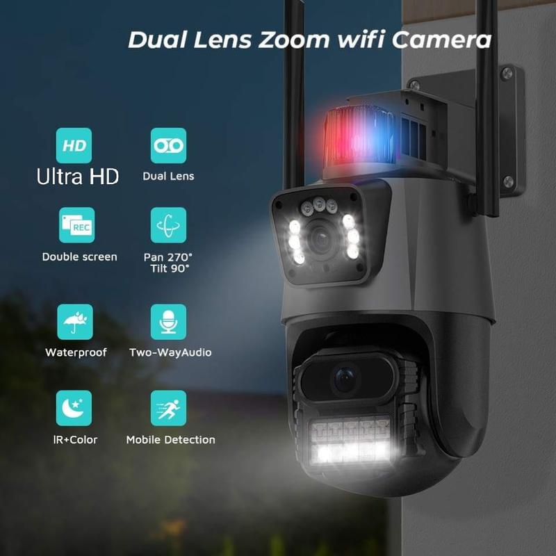 IP CAM CCTV APP ICSEE 12MP 4K Wifi PTZ Camera Outdoor Zoom Dual - Shop ...