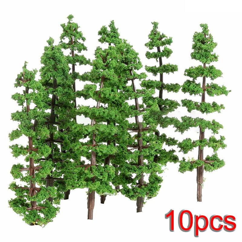 10Pcs 9CM Pine Trees Model Street Train Railway Scenery Layout - TikTok ...
