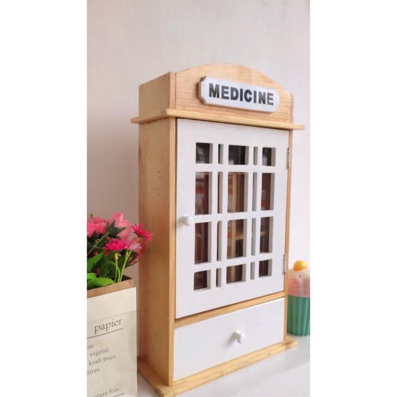 Prima Shabby Craft Kotak Rak Obat P3k Natural Kayu Laci Medicine - Shop ...
