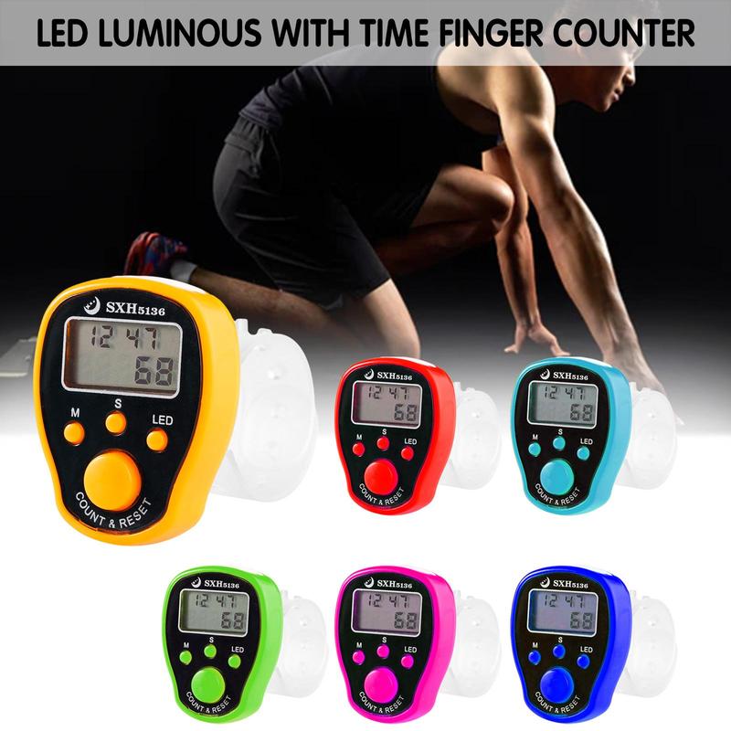 Mini Portable Digital Finger Counter LED Luminous With Time Manual ...
