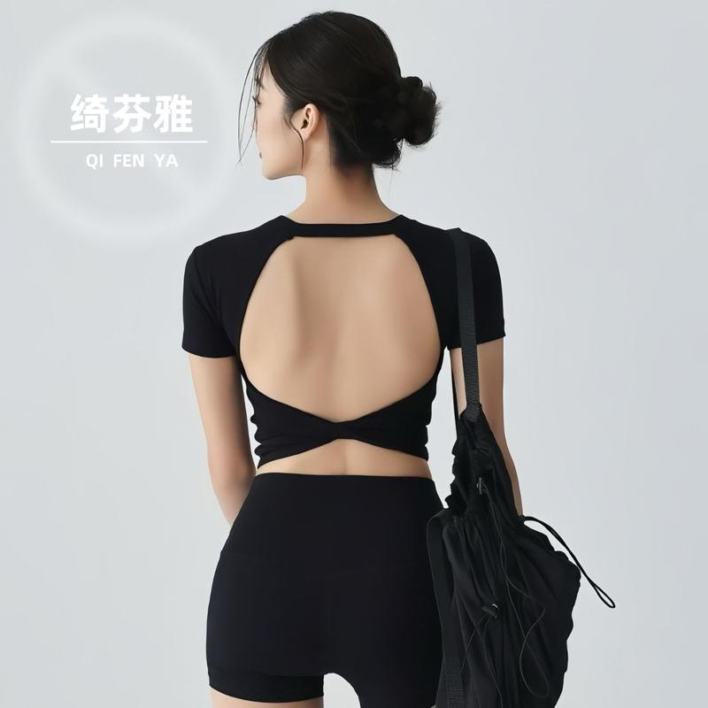 Baju Yoga, Lengan Pendek, Kain Penghisap Lembapan, Slim Fit, - TikTok ...