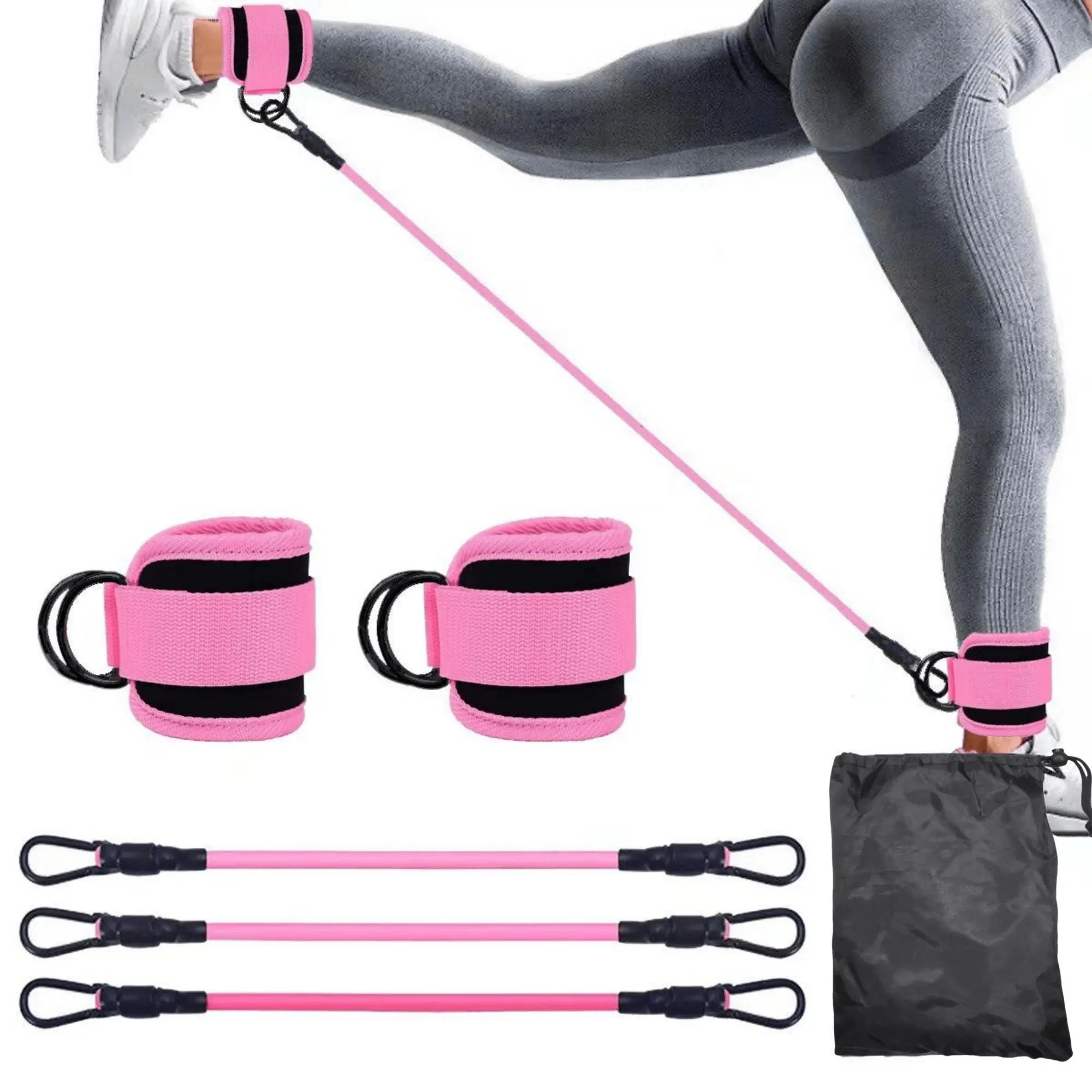 Pilates Kit with Resistance Bands, Workout Sets for Women & Men ...