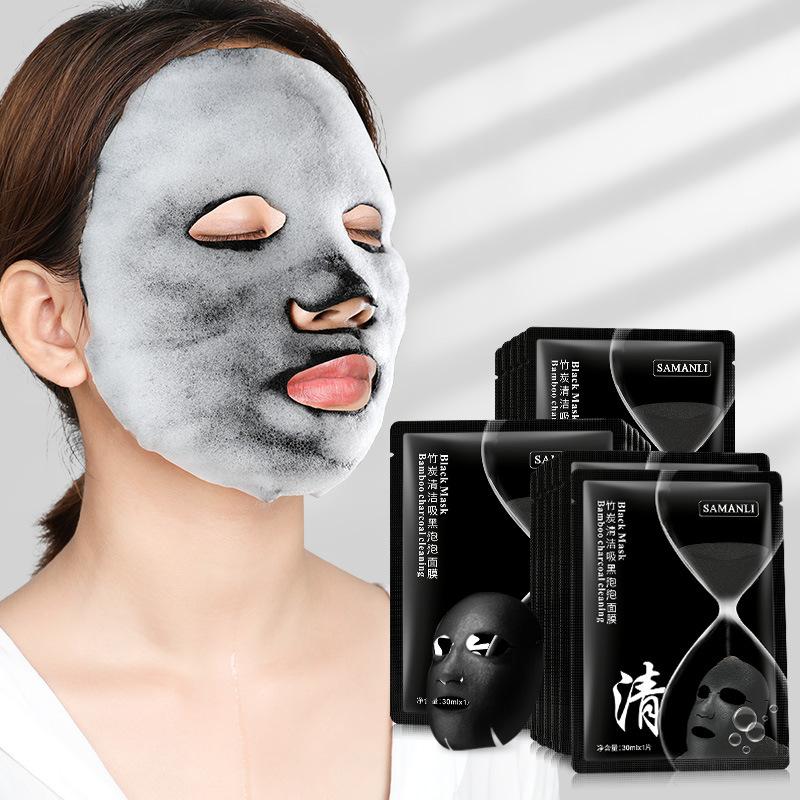 Bamboo Charcoal Cleaning Suction Black Mask Mono-Sheet Tape 30ml ...