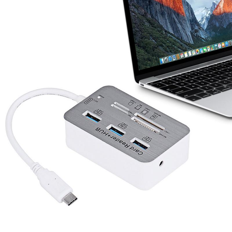 tecerei- Usb 3.0 Hub with Card Reader Usb Hub for Productivity High ...